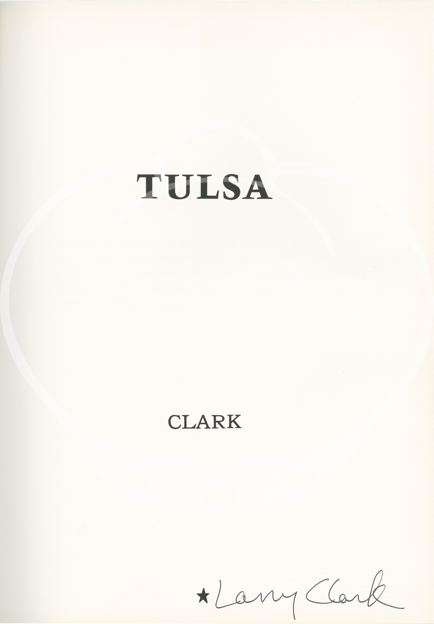 Larry Clark Tulsa Book